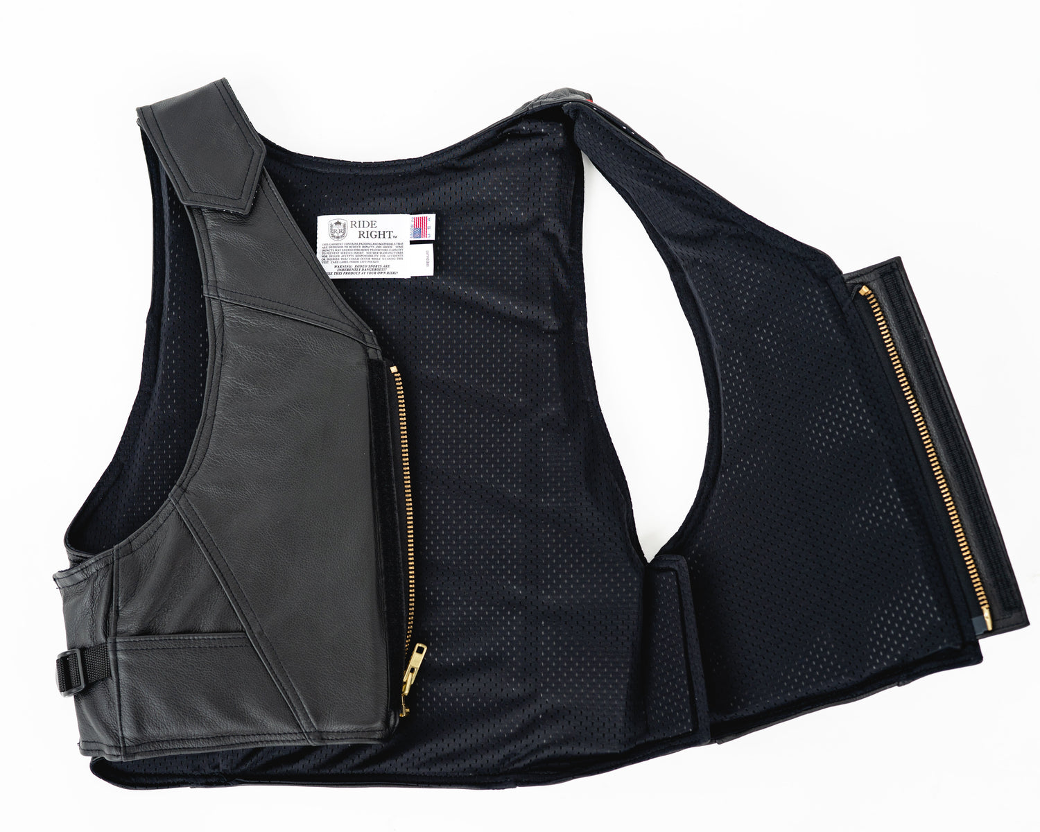 Ride Right Wright Western Saddle Bronc Vest - Black Leather – Rodeo Mart