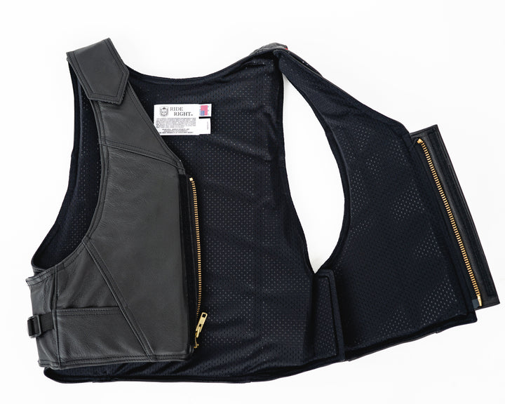 Ride Right Wright Western Saddle Bronc Vest - Black Leather – Rodeo Mart